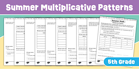 Fifth Grade Summer Math Order of Operations Speed Challenge Worksheets