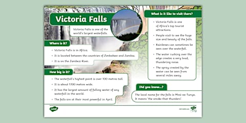Victoria Falls Fact File Template