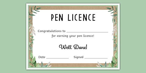 Australian Pen Licences New South Wales Editable Proforma