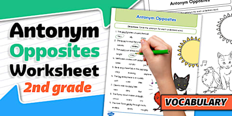 Kindergarten Antonyms Matching Cut and Paste Worksheet