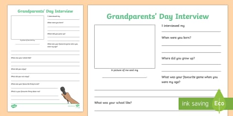 Grandparents Day / VIP Interview Sheets