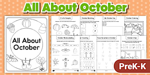All About November Activity Booklet for PreK-K