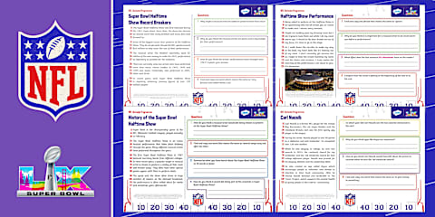 NFL: All About Super Bowl Reading Comprehension [Ages 9-11]