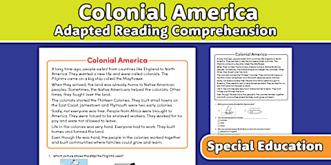 Fifth Grade Regions of the Thirteen Colonies Reading Comprehension ...