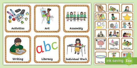 Editable EYLF Visual Timetable