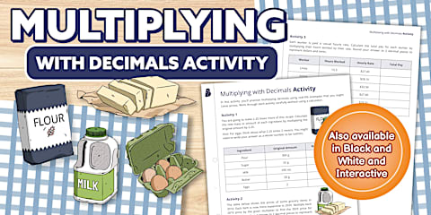Multiplying with Decimals Worksheet