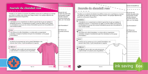 Pink Shirt Day Being an Anti-Bullying Ally Display Poster French