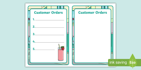 Colourful Botanical Themed Order Form