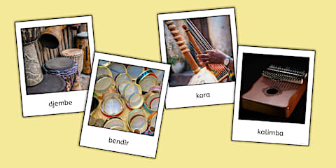 Instruments from African Countries Flash Cards