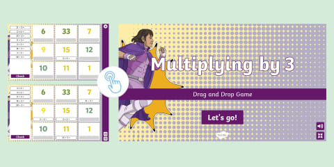 3 Times Table Multiplication and Division Facts Find and Sink Game