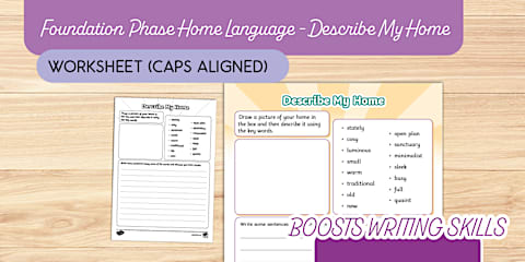 Foundation Phase Home Language - Describe my Garden - Worksheet (CAPS ...