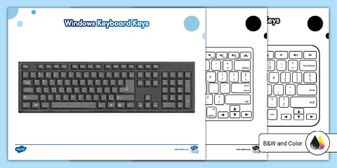 Fill in the Missing Keyboard Keys Worksheet for K-2nd Grade