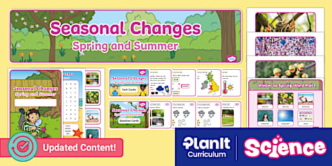 Science: Seasonal Changes (Spring and Summer) Year 1 Home Learning Tasks