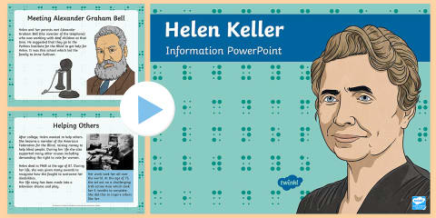 Helen Keller Informational PowerPoint & Google Slides for 6th-8th Grade