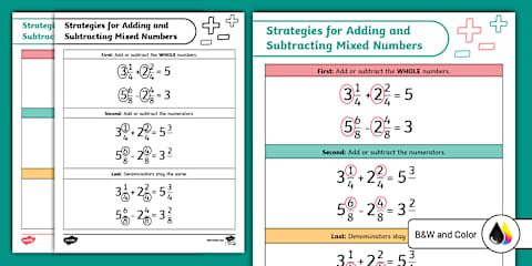 Subtracting Mixed Numbers Challenge Cards