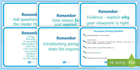 Persuasive Writing Flash Cards