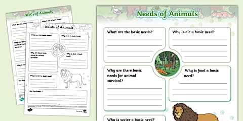 What Do Animals Need to Survive? Differentiated Worksheets