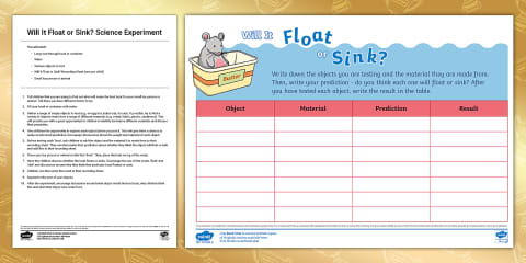 Float the Boat Science Experiment (Ages 5 - 7)