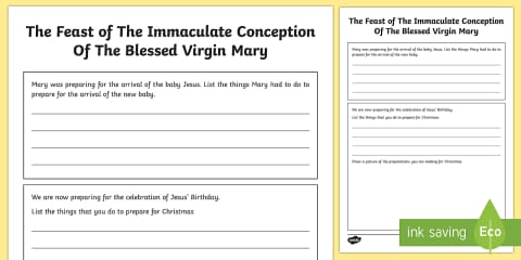 Feast of the Immaculate Conception Crossword Puzzle