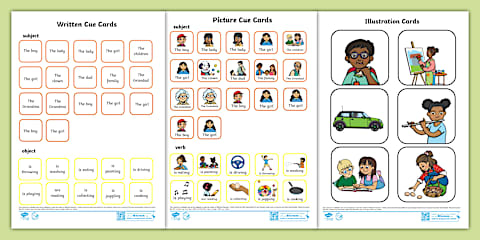 SV and SVO Cut Up Sentence Cards Resource Pack