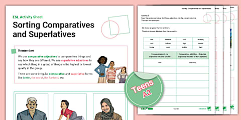 ESL Comparative and Superlative Adjectives Activity Sheet [Kids, B1]