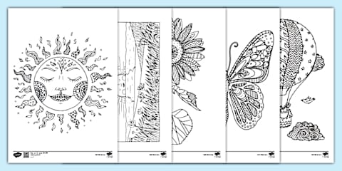 Adult Colouring Mindfulness Summer Sheets