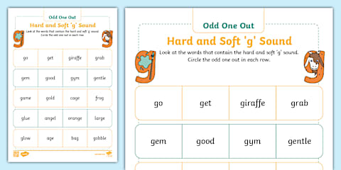 Grade 3 Phonics: Write and Trace-Hard and Soft g