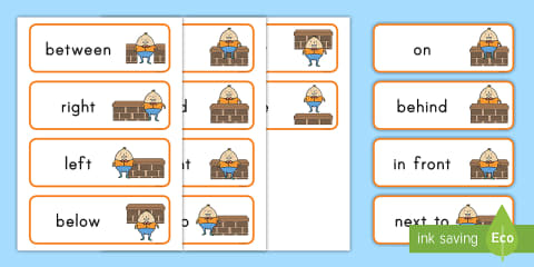 Humpty Dumpty Positional Language Word Cards