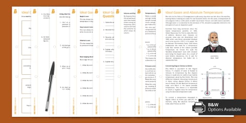 The Ideal Gas Equation Information Sheet