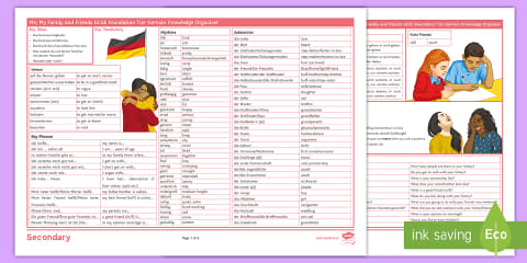 Translation Challenge: My Family German Activity Pack