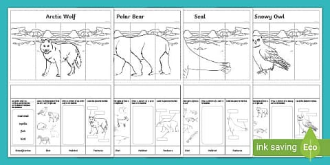 Build an Arctic Habitat Cut and Paste Worksheet for PreK-K