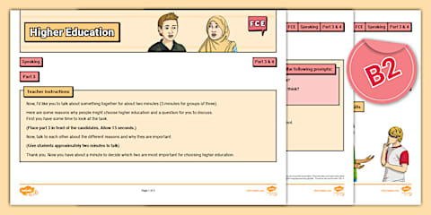 ESL B2 FCE Speaking Part 3 and 4 Practice (Learning English)