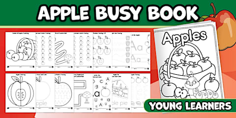Apple Numbers 1-10 Tracing Worksheet for PreK-K