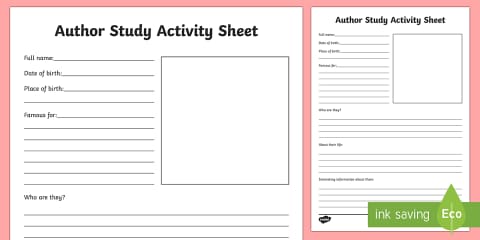 Author Study Project Report Template
