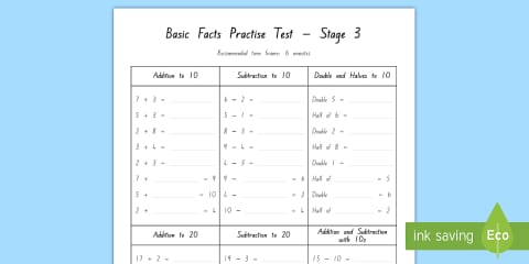 Phase 1 2026 Basic Facts Practice (During the First 6 Months)