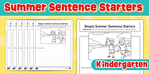 Kindergarten This Summer I Want To … Writing Prompt Worksheet