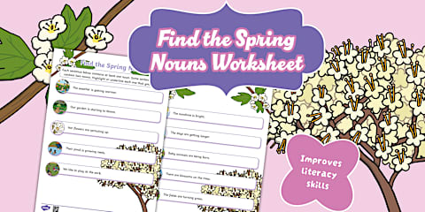 Spring -Themed Colour by Noun Worksheet