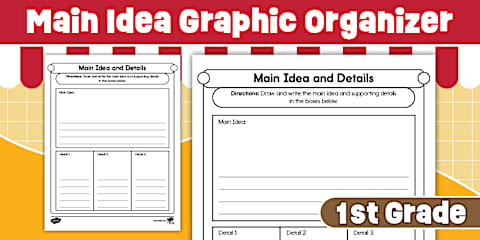 First Grade Main Idea Flower Graphic Organizer