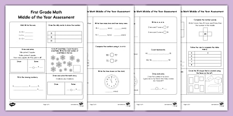First Grade Beginning of the Year Math Assessment