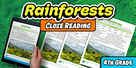 Tropical Rainforests of the World Map for 3rd-5th Grade