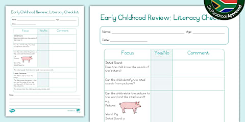 Preschool: Early Childhood Review: Numeracy Checklist