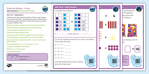 Add 3 1-Digit Numbers Worksheets