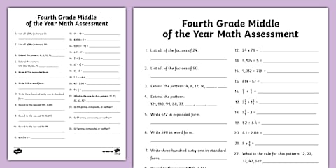 Fourth Grade Least Common Multiple Worksheet