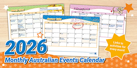 Monthly Events Calendar Early Learning and Childcare 2026