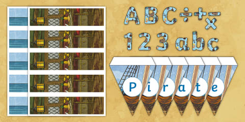 Pirate Themed Ordinal Numbers Display Posters