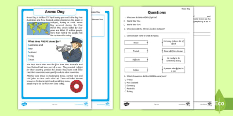 Years 1-2 Writing: Anzac Day Letter Writing Lesson 2