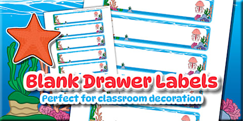 Foundation Phase - Classroom Organisation - Under the Sea - Blank Labels