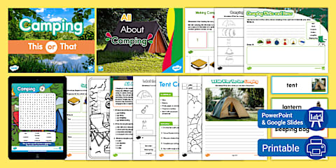 Camping This or That PowerPoint & Google Slides for K-2nd Grade