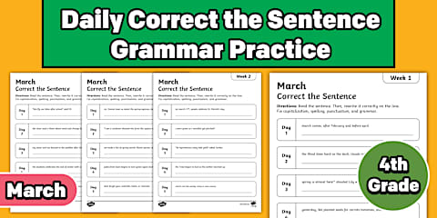Fourth Grade Beginning of the Year ELA Grammar Assessment