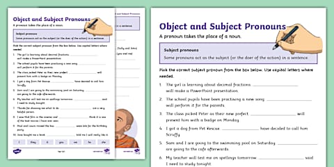 Subject and Object Pronouns Worksheet Pack for ELL | Grammar Skills